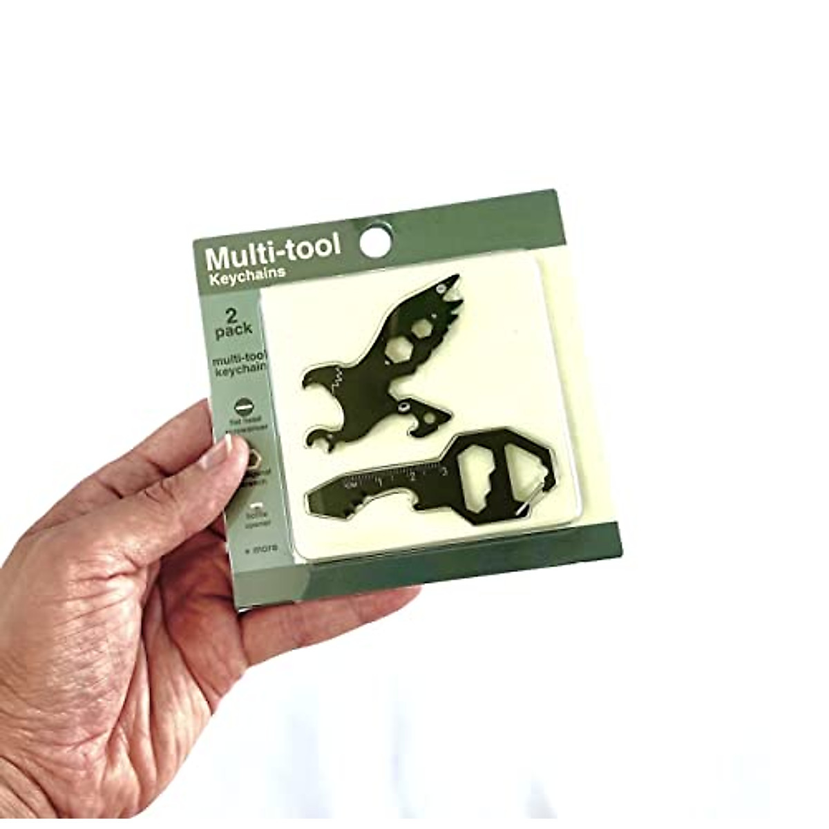 PMR-EXPORTS | Multitool Keychain (Eagle & Key) Two Pack Multitools Eagle Key Good for Adults Teens Men or Woman Multi-tool mechanic Unexpected defense against raiders stealers, Charcoal Gray, 5x5x.25