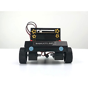 BUDDLETS-Bot Robot Toy Kit for Kids Ages 8-12 - STEM Coding Robotic Toy Car for Beginners - Engineering DIY Building Kit with Voice, Coding & App Controlled Robot (Black)