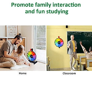 WinSpin 12 Inch Prize Wheel Dual Use Tabletop or Wall Mounted Heavy Duty Editable Color 12 Slots Spinning Wheel for Home Office Fortune Design Carnival Spinning Game, Breeze Series