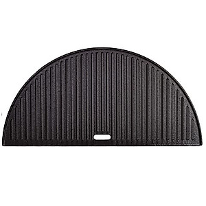 Half Moon Cast Iron Reversible Griddle for Large Big Green Egg and 18-Inch Kamado Grills