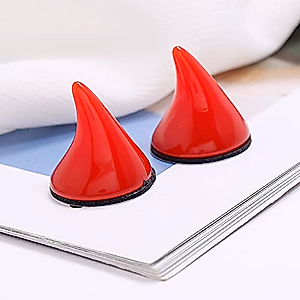 N+B 2 PCS Motorcycle Helmet Devil Horns, Helmet Decor Demon Horn with Suction Cup for Cycling Helmet Decorations for Snowboarding Skiing Biking Skating Off Road Helmet Ornaments Accessories (red)