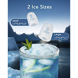 Kndko Ice Maker Countertop, Portable Ice Maker Machine with Handle, 26.5Lbs/24H, 9Pcs/6Mins, 2 Sizes of Bullet Ice, Self-Cleaning, Basket and Scoop, Ideal for Home/Office/Outdoor Use, Black