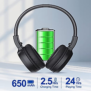 Rechargeable & Portable Personal FM Radio Headphones with Best Reception, FM Headset Radio Receiver for Meeting, Daily Works, Hiking, Jogging