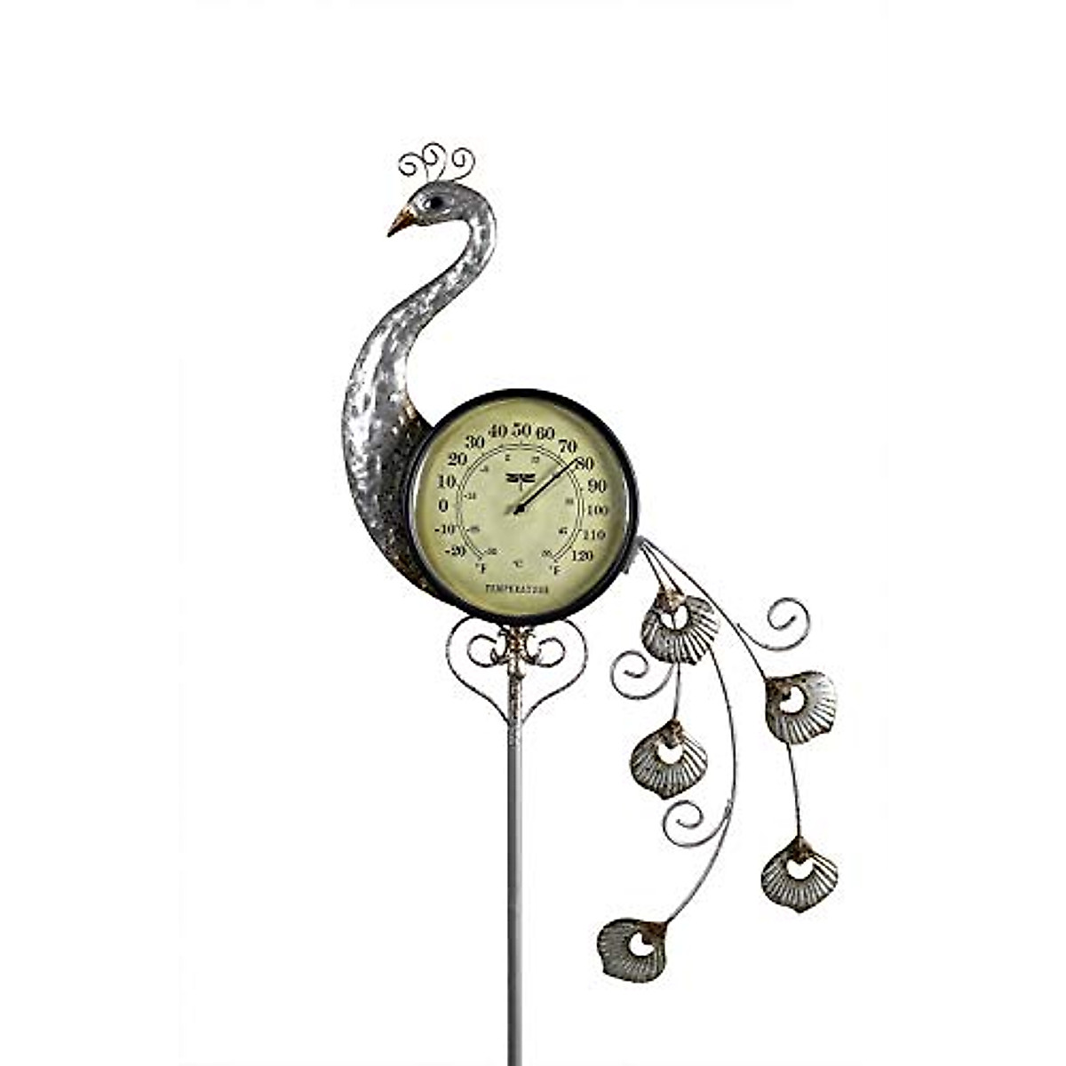 Poolmaster 54581 Outdoor Thermometer Garden Stake, Peacock, Multi
