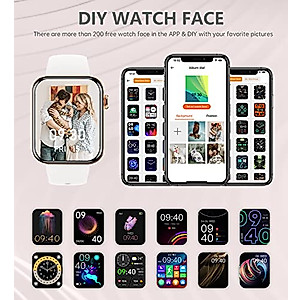 Betatree Smart Watch for iPhone Android, Smart Watches for Women(Call Receive/Dial), 1.85" Waterproof Fitness Tracker with AI Voice Control Heart Rate Sleep Monitor SpO2 Pedometer 20 Sport Modes, Pink