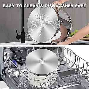 Cook N Home Stockpot Sauce Pot Induction Pot With Lid Professional Stainless Steel 12 Quart, Dishwasher Safe With Stay-Cool Handles, Silver