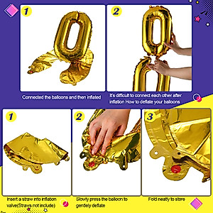 80s 90s Party Decorations Supplies Includes Inflatable Radio Boombox Backdrop Inflatable Mobile Phone and 16 Inch Gold Foil Chain Balloons for 80s 90s Party (Novel Style)