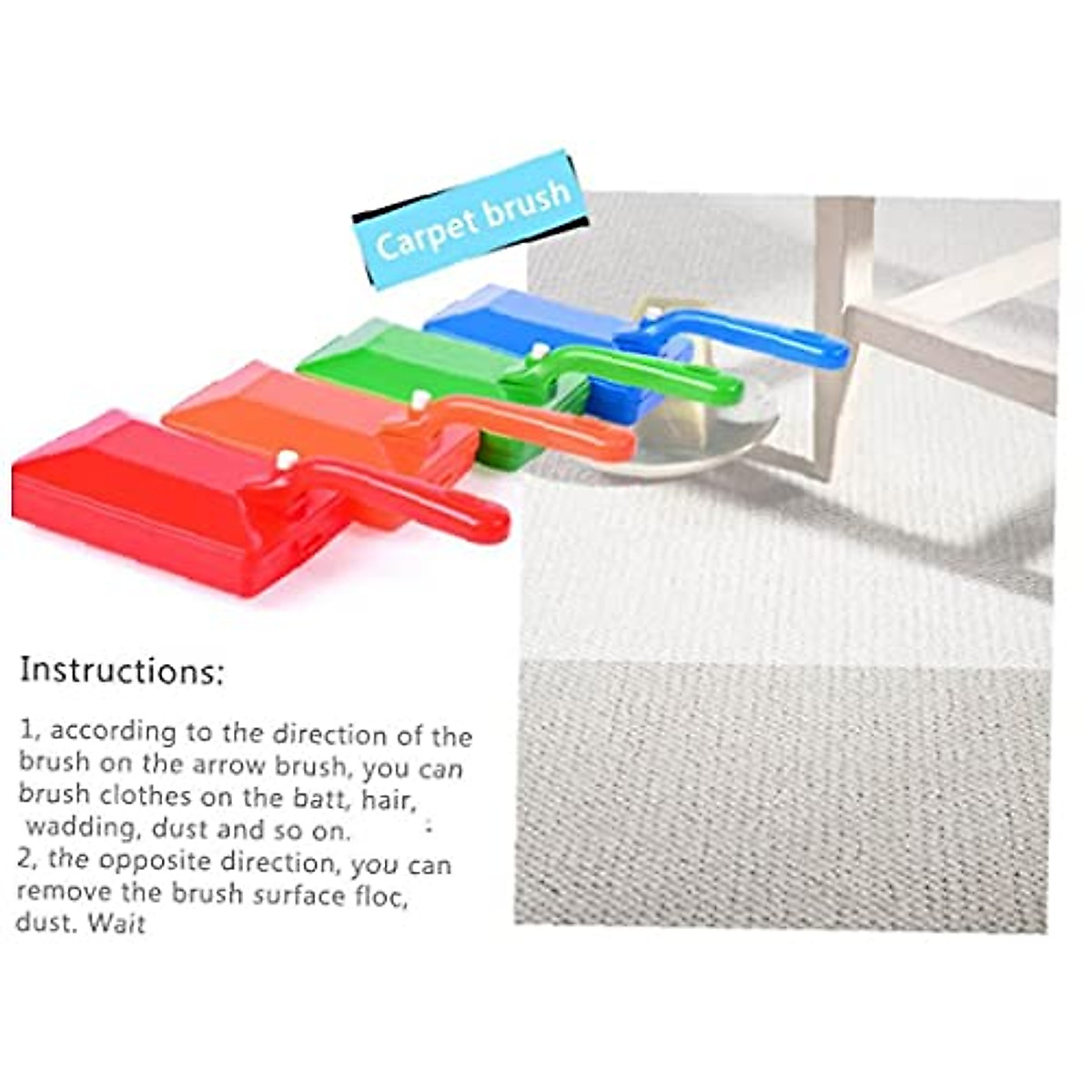 Pinicecore Carpet Table Brush Plastic Double Brush Handheld Sweeper Crumb Dirt Cleaner Roller Tool Home Cleaning Brushes Random Color