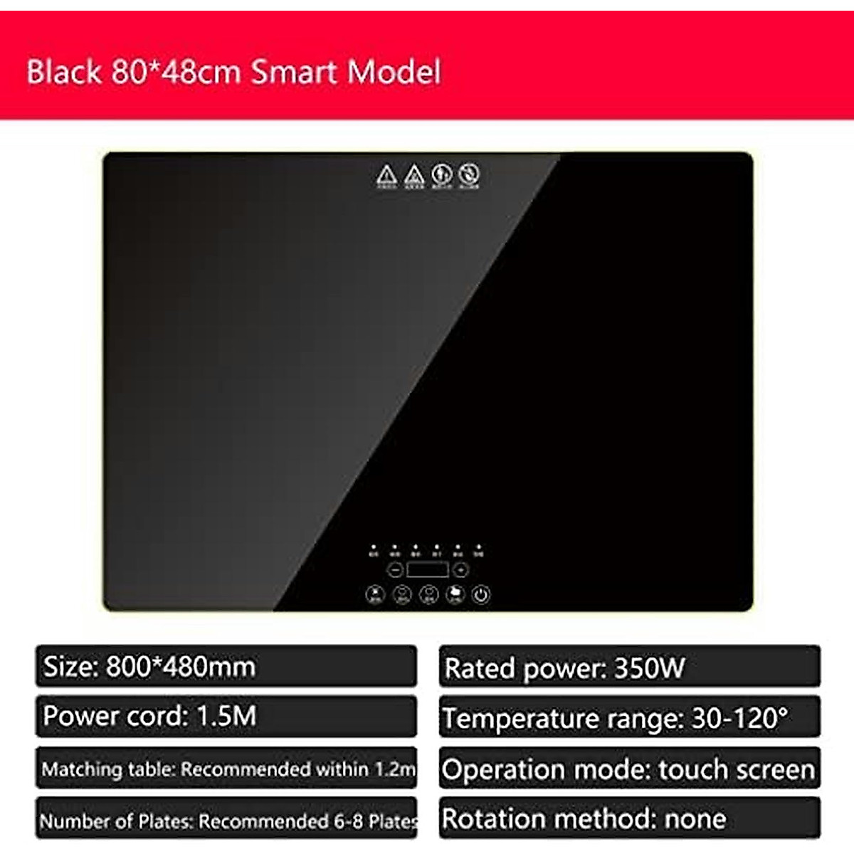 Electric Food Warmer Plate, Electric Warming Tray Serving Tray Food Multifunctional Hotplates Warmer Hot Plate with Adjustable Temperature Control Keep Food Warm for Buffets Home Dinners