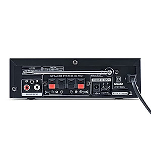 Kaynell 298A Wireless Bluetooth 5.0 Stereo Audio Amplifier, RMS 40Wx2, Max 300Wx2 Dual Channel Power Amp Sound Receiver w/USB, SD Card, FM Radio Home Speakers Theater System Remote Controller, Black