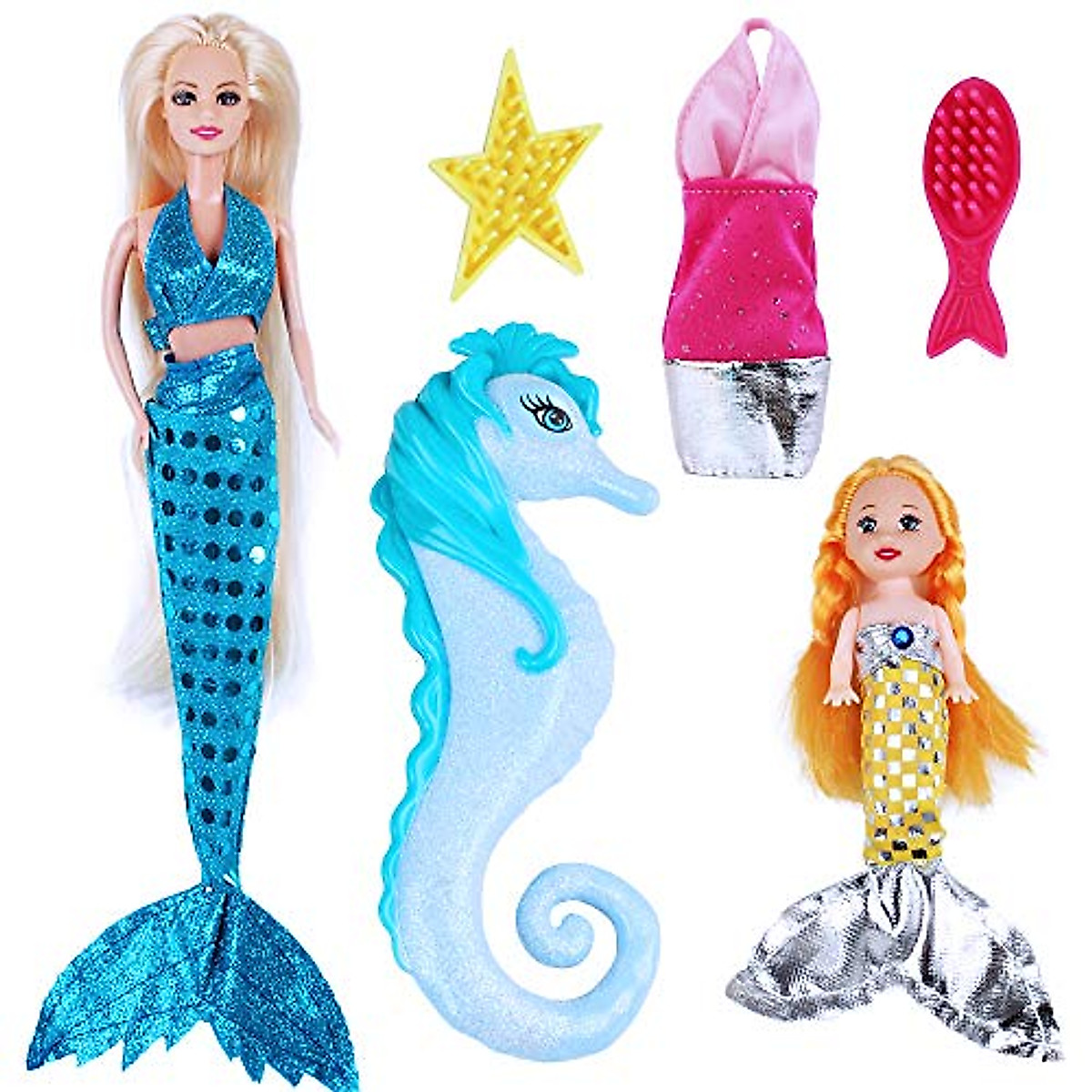 BETTINA Mermaids Princess Doll with Little Mermaid Doll & Seahorse Play Set | Mermaid Gifts for Girls|Mermaid Toys for 3 to 7 Year Olds