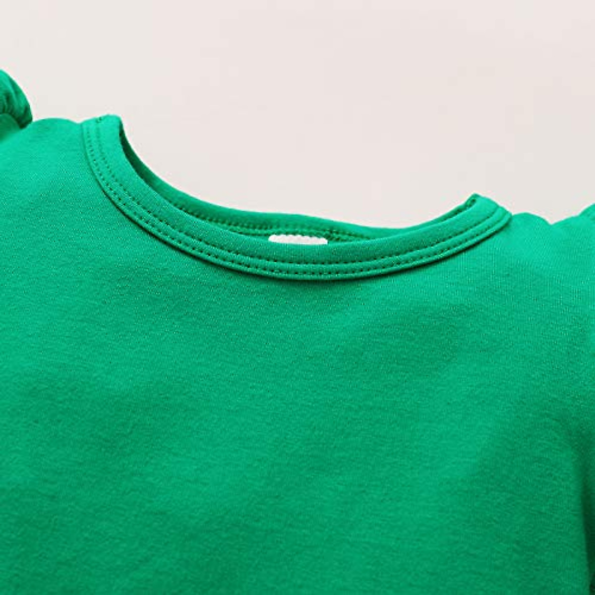 LYSMuch Toddler Baby Girls Ruffle Sleeve Shirt Plain Solid Sleeveless Tshirt Top Blouse Kids Casual Clothes(Green, 3-4T)