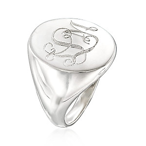 Ross-Simons Monogram - Sterling Silver Signet Ring. Size 7