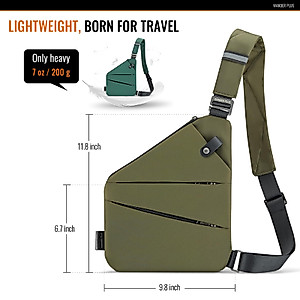 WANDER PLUS® Anti Theft Crossbody Travel Bag for Women Men, Multi-Pocket Crossbody Bag, Slim Sling Bag with Adjustable Strap, Black