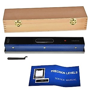 TINVHY 12 Inch Master Precision Level in Fitted Box for Machinist Tool, Cast iron body with Wooden Case