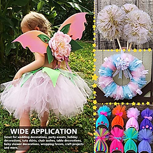 Ableme Deco Black Glitter Tulle Fabric Rolls, 6 Inch by 25 Yards (75 feet) Ribbon Spool Sparkle Sequin Tulle for Tutu Gift Wrapping Wedding Bow Decoration Party Supplies (Black)