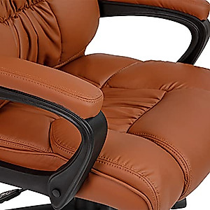EMMA + OLIVER Big & Tall 400 lb. Rated Brown LeatherSoft Office Chair - Executive Office Chair