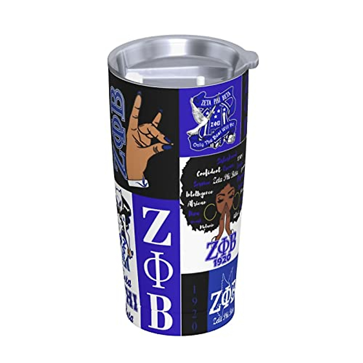 20oz Stainless Steel Vacuum Insulated Mug Double Wall Powder Coated Spill-Proof Coffee Mug Travel Tumbler for Hot and Cold Drinks with Straw and Lid Cleaning Brush