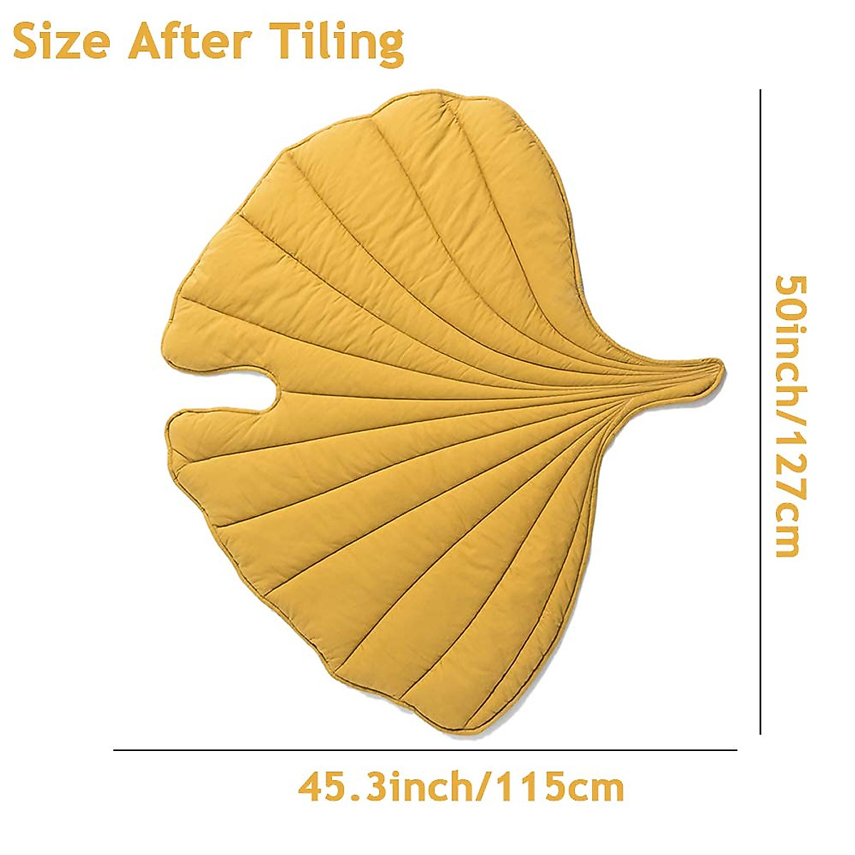 VARIPOWDER Baby Play Mat,45.3x50inch Cotton Crawling Cushion, Kids Room Rug Floor Gym,Soft Washable Non-Slip Room Decor Floor Rug, Activity Floor Carpet,Photo Studio Prop(Yellow)