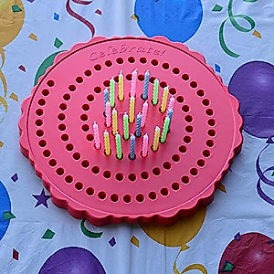 Birthday Candle Board, Birthday Candle Holder, Celebration Board - A Clean and Germ-Free Way to Celebrate with Birthday Candles, Red Orange