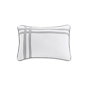 Comfort Spaces Malcom Cozy Comforter Set - Modern Trendy Design, All Season Down Alternative Bedding, Matching Shams, Hotel Deluxe Gray, Queen