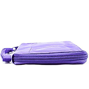 Big Skinny Women's Panther Clutch Slim Wallet, Holds Up to 40 Cards, Purple