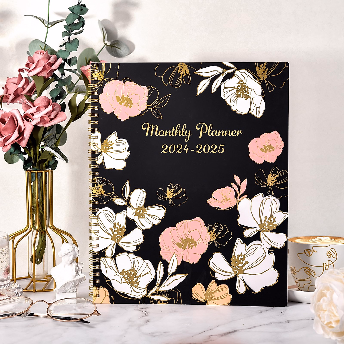 2024-2025 Monthly Planner/Calendar - 2 Year Monthly Planner 2024-2025, January 2024 - December 2025, 9" x 11" Planner with Monthly Tabs, Twin-Wire Binding, Two-Side Pocket, Perfect Organizer