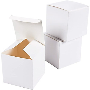 Juvale 100-Pack White 3x3x3 Gift Boxes with Lids for Candles, Ornaments, Crafts, Party Favors, Cupcakes, Holiday, Birthday, Baby Shower, Bridesmaid and Groomsmen Proposal, Easy Assemble