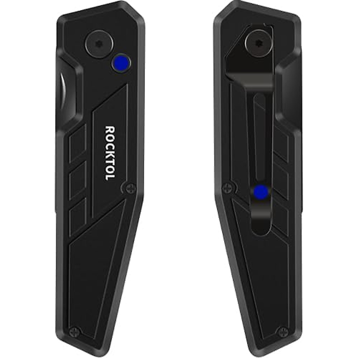 ROCKTOL Utility Knives, Folding Utility Knife with Quick-Change Blade, Box Cutter, Button Lock (1 Pack with 5 Extra Blades)