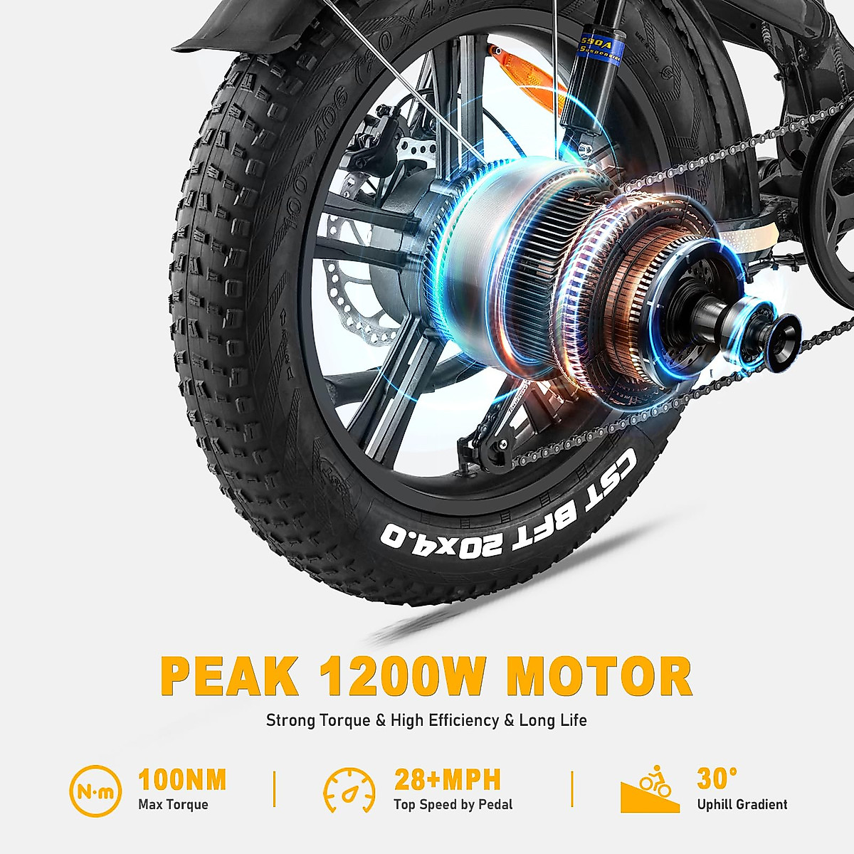 FREESKY Electric Bike for Adults 1200W Motor 48V 20AH Removable Battery Step-Thru up to 28+MPH&90Miles Ebike, 4.0×20” Fat Tires Electric Bicycle with Rear Basket(Latest Release)