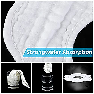 Geyoga 10 Pcs Baby Bibs 360° Rotate Soft Baby Bandana Muslin Drool Bibs Petal Bibs Burp Gauze Cloths Absorbent Bib (,)