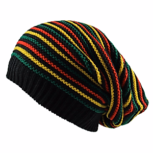 RW Classic Rasta Long Dreadlock Multi Beanie