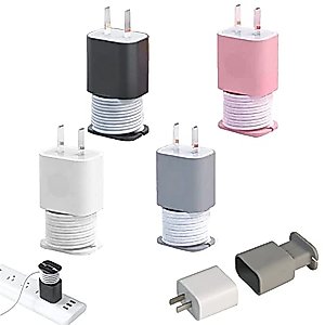 2 in 1 Silicone Charger Protector, 4 PCS 20w/18w Data Cable Winder Anti-Break Protection Cable Storage Compatible with 12/13/14 iPhone Charger Silicone Protective Case