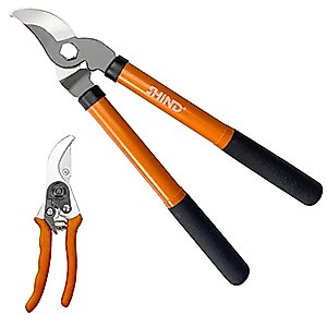 SHIND Bypass Lopper Lightweight and durable garden Clippers and Manual heavy-duty trimmer Set, Strength Saving Hardwearing Garden Shears Suitable for potted plant, flower, branch trimming up to 380mm
