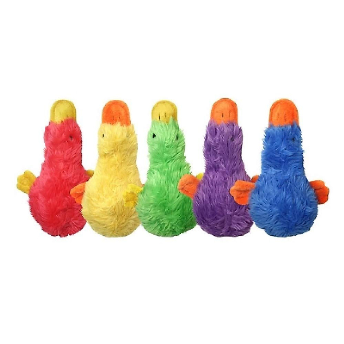 Multipet Duckworth Squeak Plush Dog Toy, 4 Inches (Pack of 2) (One of each Color)