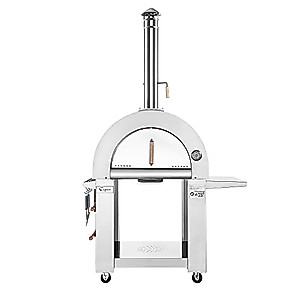 Empava 32.5" Wood Fired Pizza Oven Grill with Side Panel for Outdoor Kitchen in Stainless Steel