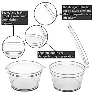 RHBLME 200 Sets Disposable Plastic Portion Cups with Lids, 2 oz Stackable Airtight Souffle Cups, Recyclable Condiment Containers Jello Shot Cups for Sauce Pigment Pills and More