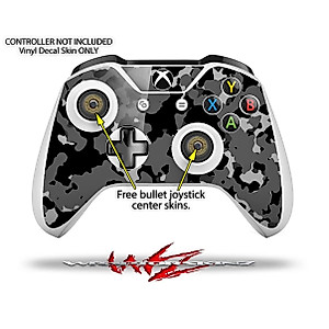 WraptorSkinz Decal Vinyl Skin Wrap Compatible with Xbox One S Console and Controllers - WraptorCamo Old School Camouflage Camo Black