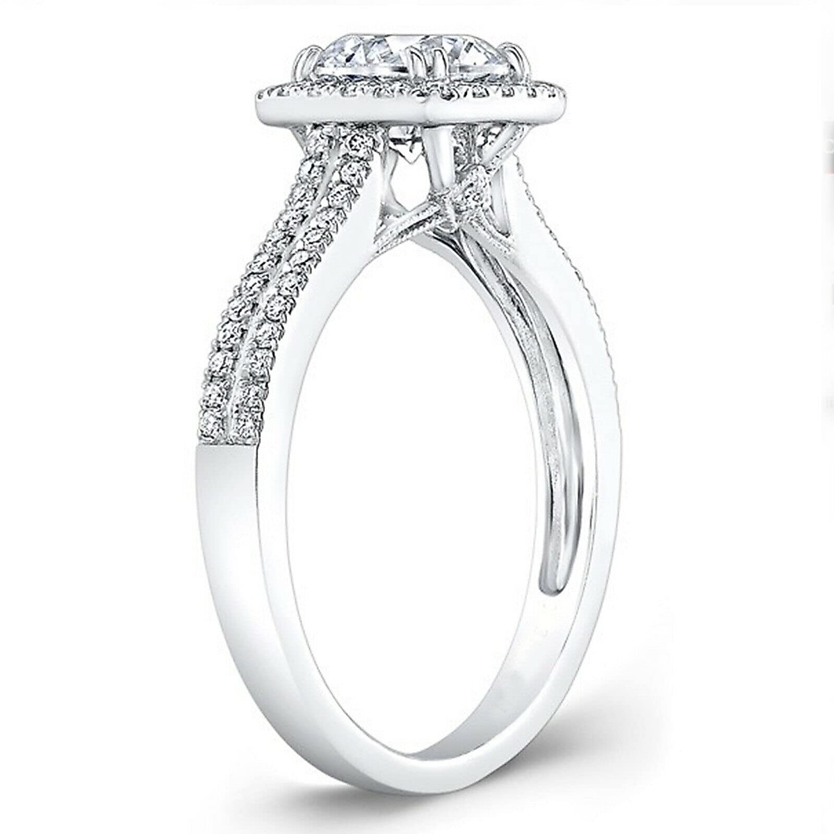 2.40 Ct Round Cut Diamond Engagement Wedding Women's Ring 14k White Gold Finish (13.5)