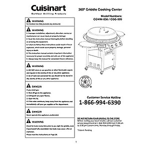 Cuisinart CGG-999 30-Inch Round Flat Top Surface 360° XL Griddle Outdoor Cooking Station