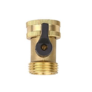 Brass Fittings Male Connector with Individual On/Off Valves Garden Tap Hose Adapter