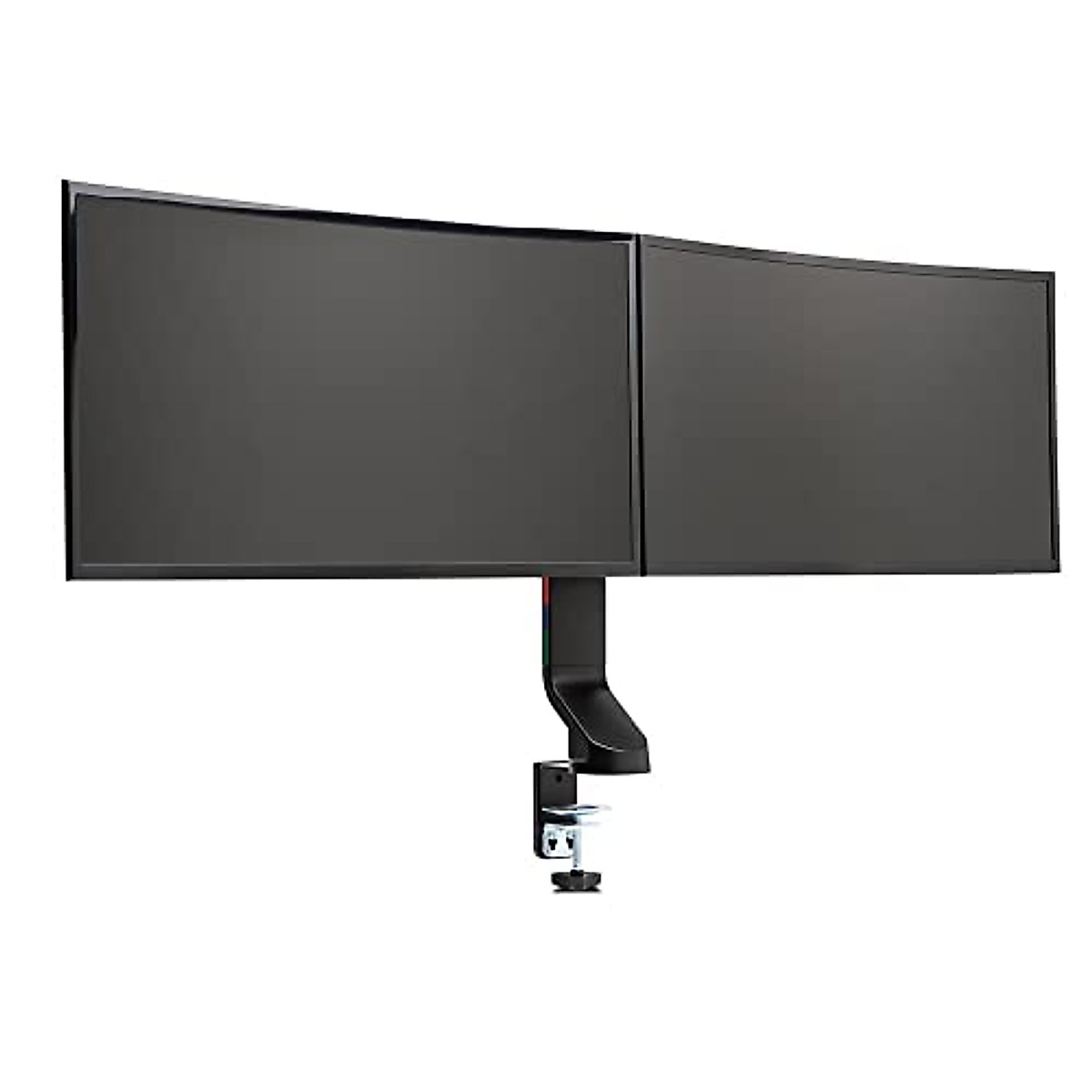 Kensington Dual Monitor Mount for Desk, C-clamp Vesa Monitor Stand Fits 2 Ultrawide Monitors Up to 27 Inches, Low Profile Monitor Stand, Height Adjustable Rotating Free Standing Monitor Arm, Black