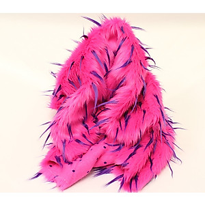 2 Tone Spike Faux/Fake Fur Fuchsia Purple Fabric / 60" Wide/Sold by The Yard