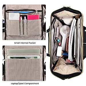 LOVEVOOK Laptop Backpack Purse for Women, Fashion Work Travel Bags, Business Computer Backpacks, Doctor Nurse Backpack with USB Port, fits 15.6-Inch Laptop, Khaki-Black