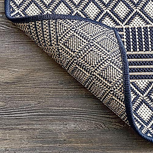 nuLOOM Frontier Striped Lattice Indoor/Outdoor Area Rug, 8' x 10', Blue