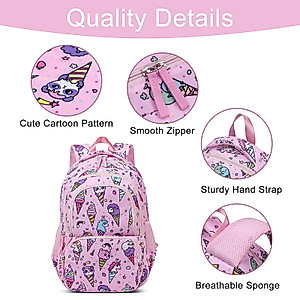 CLUCI Kids Backpack for Girls Bookbags Preschool Backpack Toddler Daycare School Bag Elementary Kindergarten Lightweight Waterproof Pink Unicorn