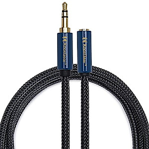 Sony MDR7506 Folding Professional Closed Ear Headphones Bundle with Knox Gear Nylon Braided 3.5mm Audio Extension Cable (2 Items)