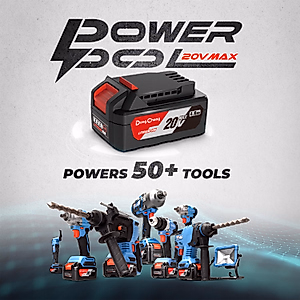 Dong Cheng 20V Brushless Impact Wrench, 515 ft-lbs High Torque, 1/2 inch 4-Speed Cordless Impact Gun, Power Wrench for Automotive Use, Includes 4.0Ah Battery & Charger