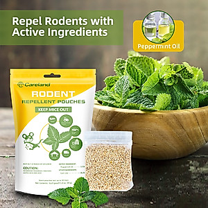 Careland Rodent Repellent Pouches Mouse Repellent, Natural Pest Repeller for Indoor, Peppermint Oil to Repel Rodents, Mice, Rats & Other Pests - 8 Pouches