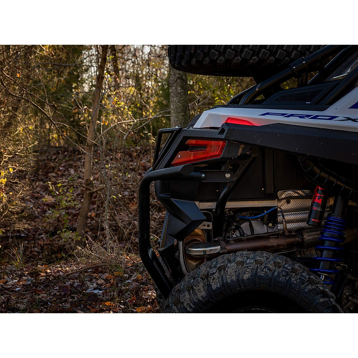 SuperATV Rear Bumper for 2020+ Polaris RZR PRO XP/PRO XP 4 - Made of 1.75 Inch Steel Tubing - UV Resistant Powder Coating - Does Not Block Rear Cargo Area - Mounts Directly to Frame for Easy Install